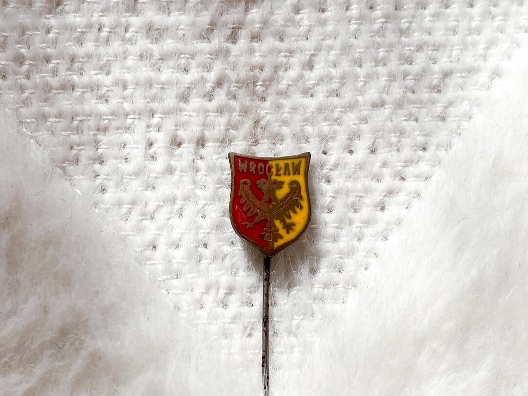 Vintage Red Wroclaw Eagle Enamel Pin | Antique Wrocław Silesian Eagle ...
