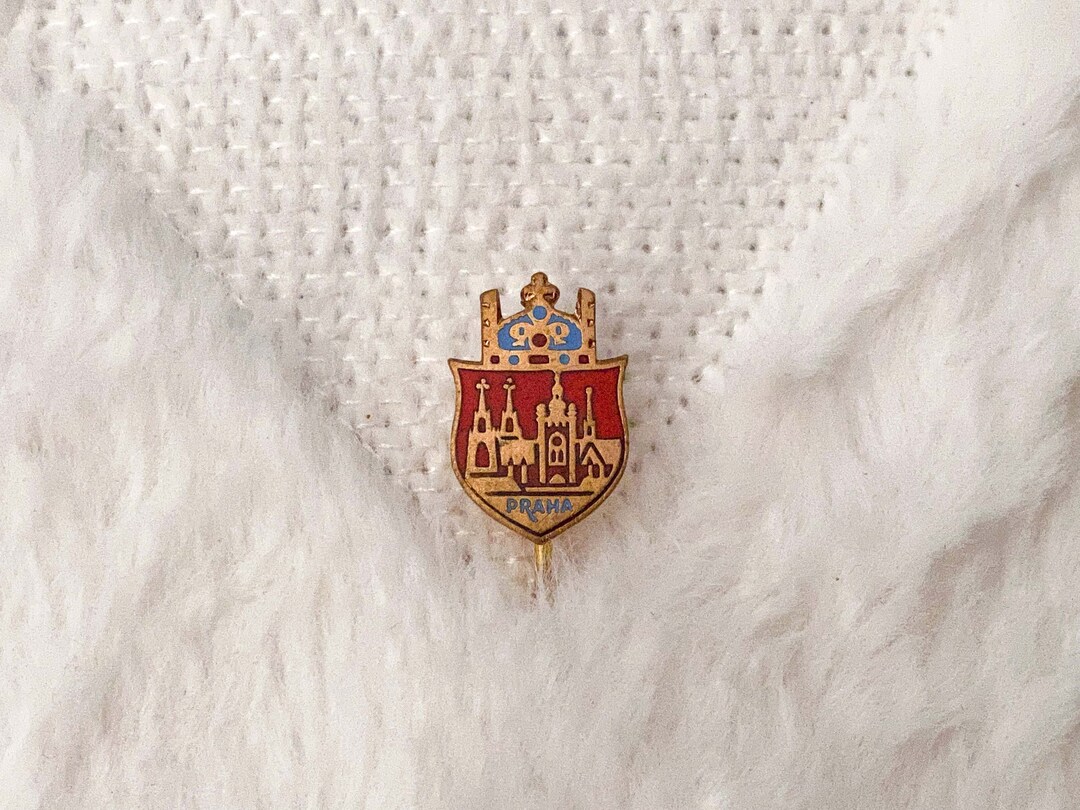 Vintage Prague Coat of Arms Enamel Pin Antique Prague Lapel Pin Vintage ...