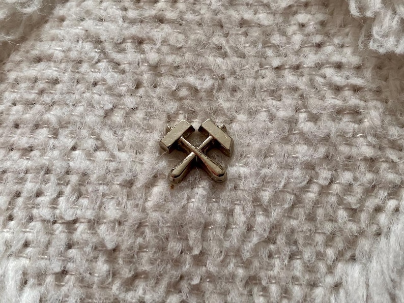 Vintage Crossed Hammers Enamel Pin | 1950s Mining Symbol Pin | Vintage ...