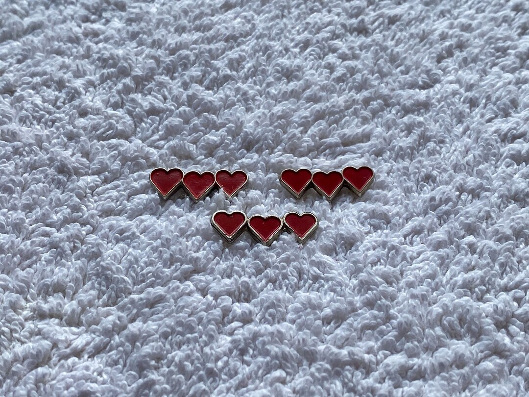Vintage 1970s Triple Heart Enamel Pins | Set of 3 Romantic Metal ...