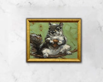 Hanging Squirrel Painting - Etsy
