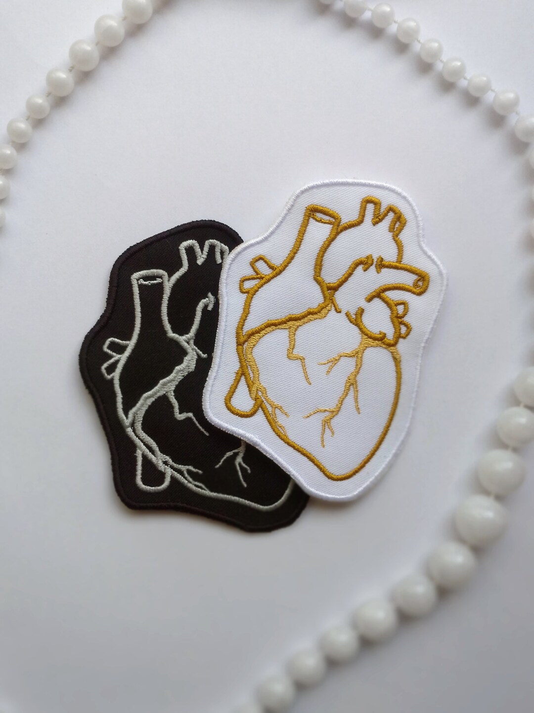 Anatomical Heart Sew on Patch Size and Color Options Dark Patch Gift ...