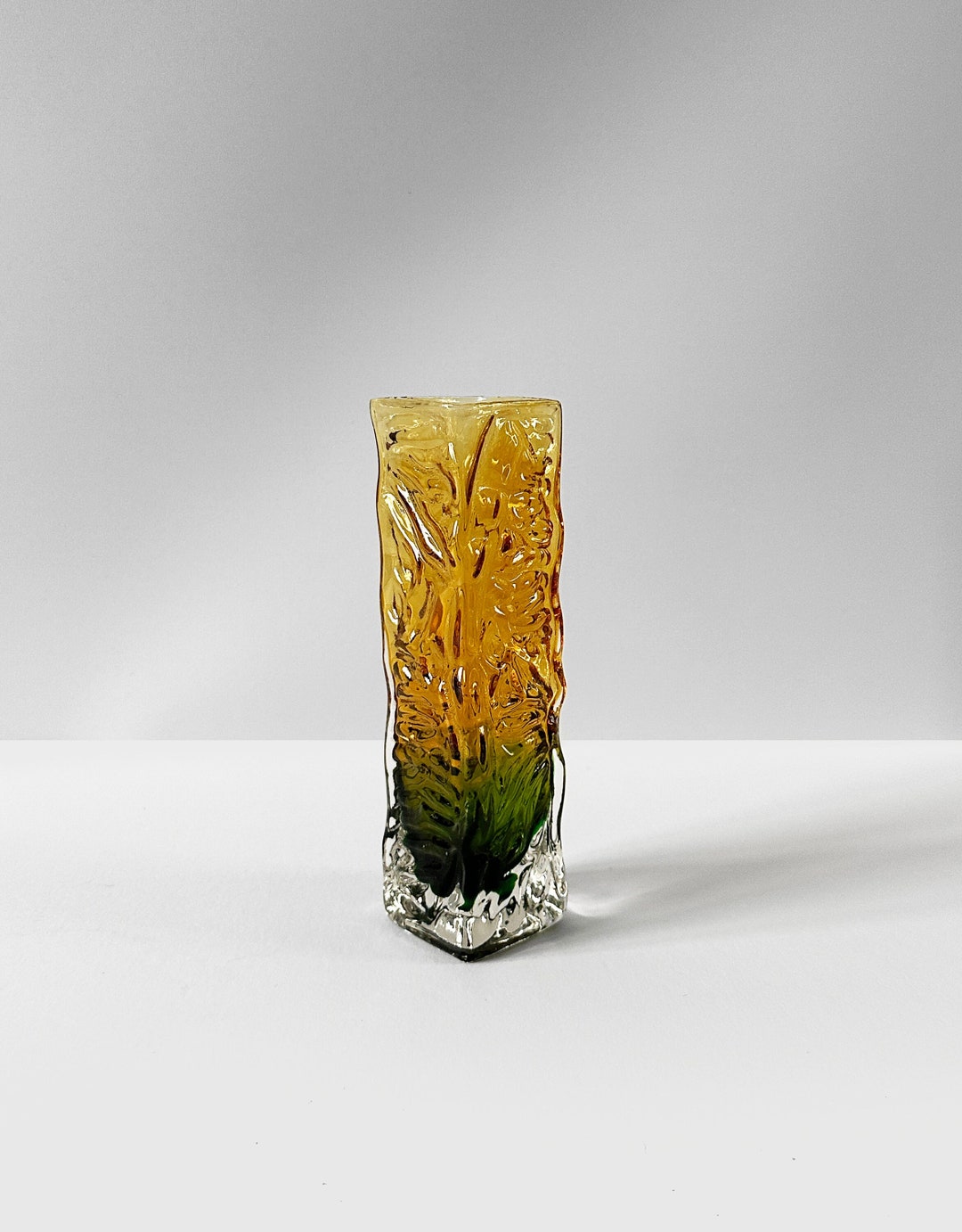 TAJIMA of Japan. Mid Century 60's Japanese Tajima Glass Textured Amber ...