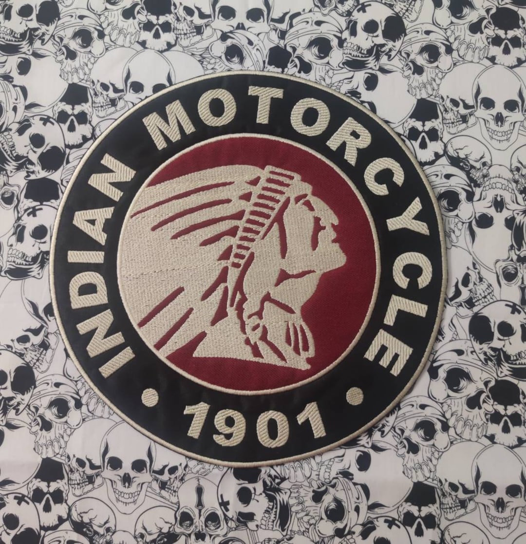 24 Cm Large Indian Motorcycle 1901 Embroidery Sew on Patch for Jacket ...