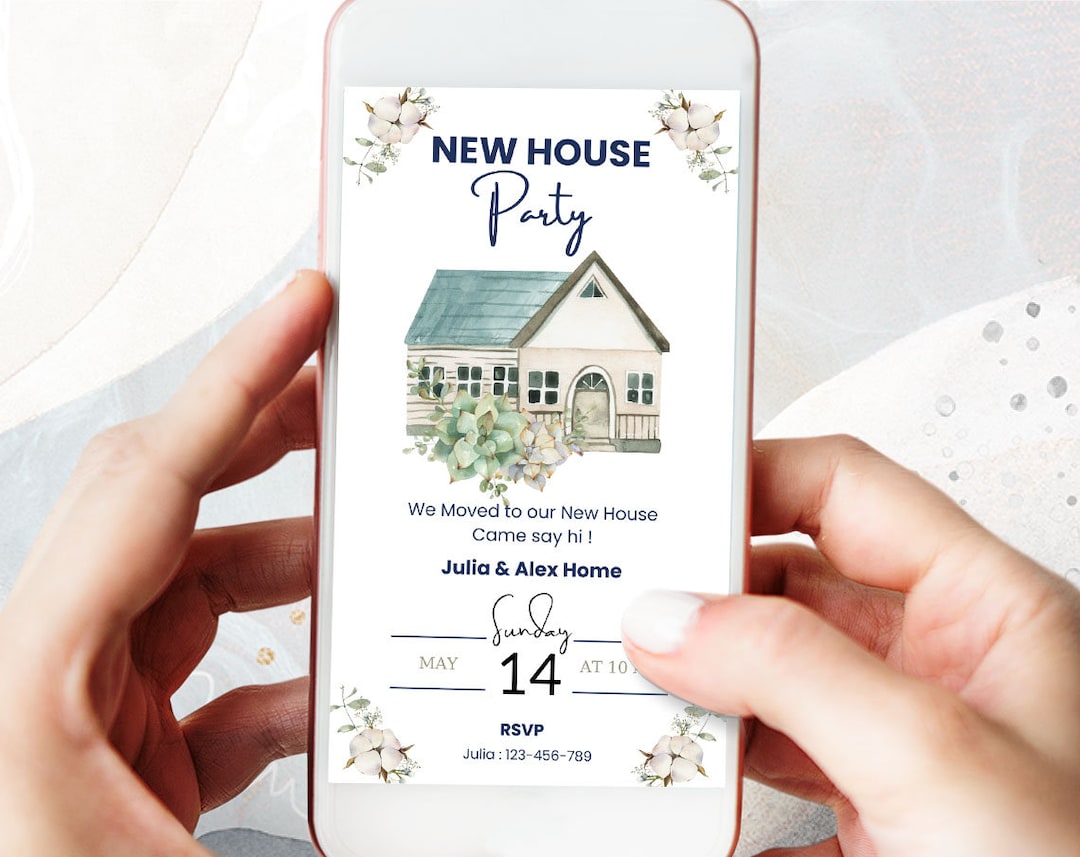 New House Party Invitation,moving Invitation,moving Announcement ...