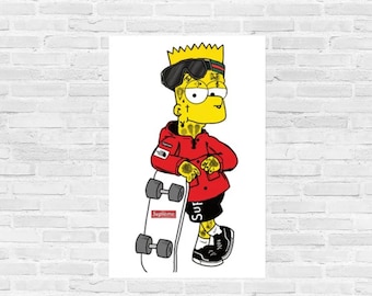 Bart Simpson in Starry Night – Van Gogh Inspired 4K Digital Art Print ...