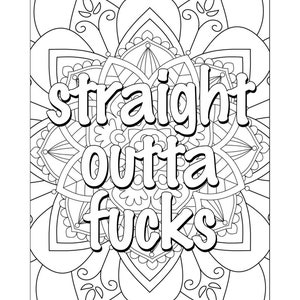 Mandala Swear Word Coloring Book for Adults Printable Coloring Pages ...