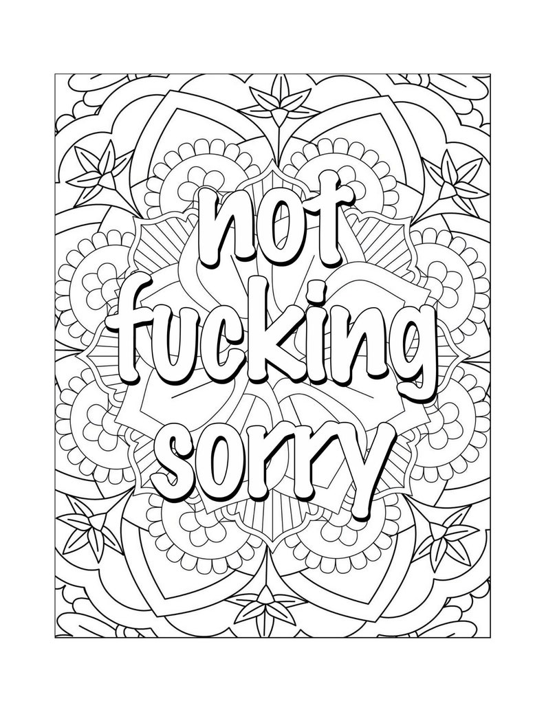 Mandala Swear Word Coloring Book for Adults Printable Coloring Pages ...
