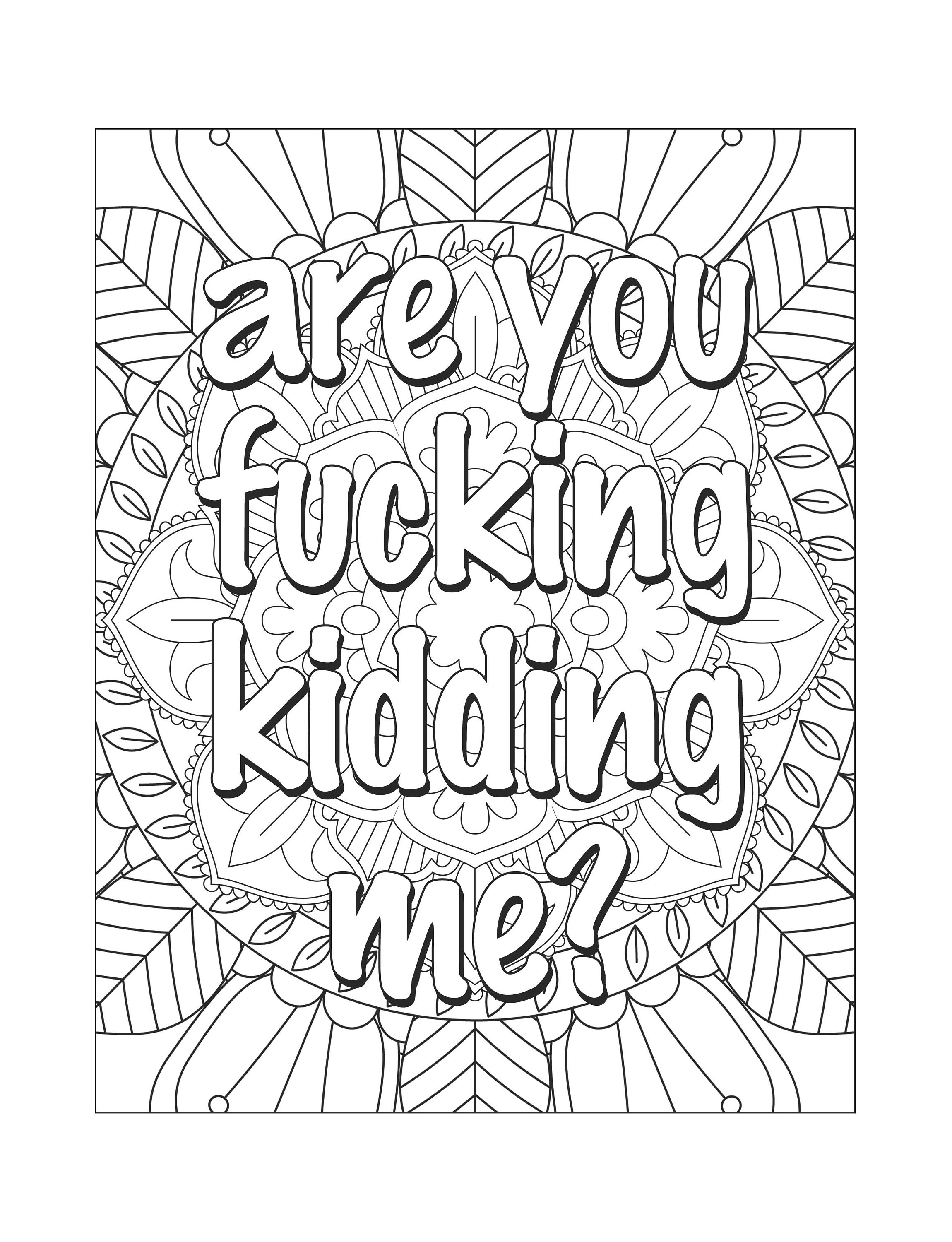 Mandala Swear Word Coloring Book for Adults Printable - Etsy
