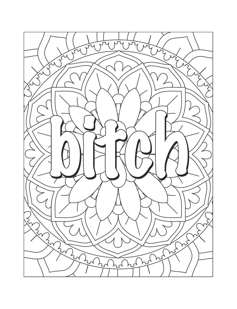 Mandala Swear Word Coloring Book for Adults Printable - Etsy