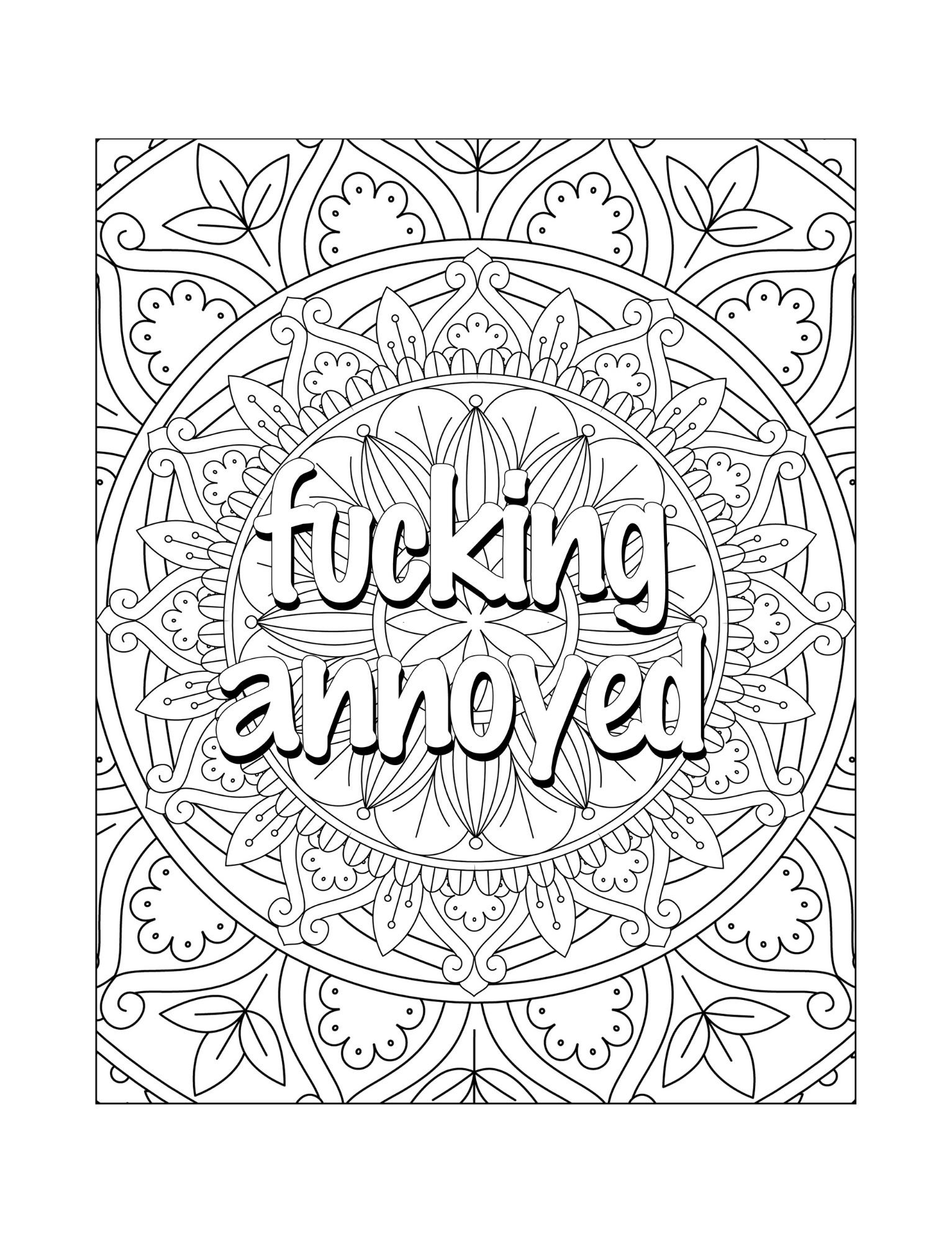 Mandala Swear Word Coloring Book for Adults Printable Coloring Pages ...