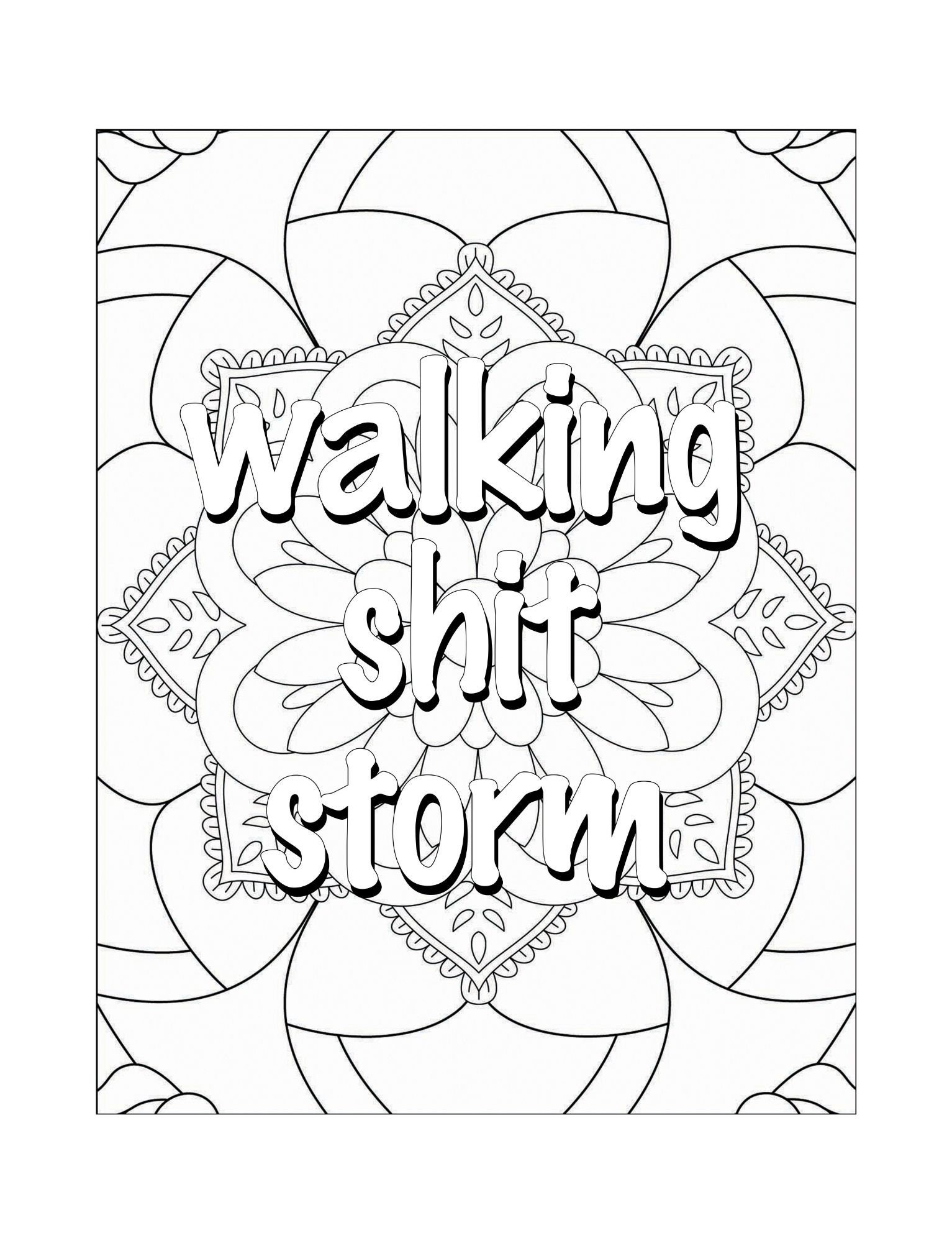 Mandala Swear Word Coloring Book for Adults Printable - Etsy