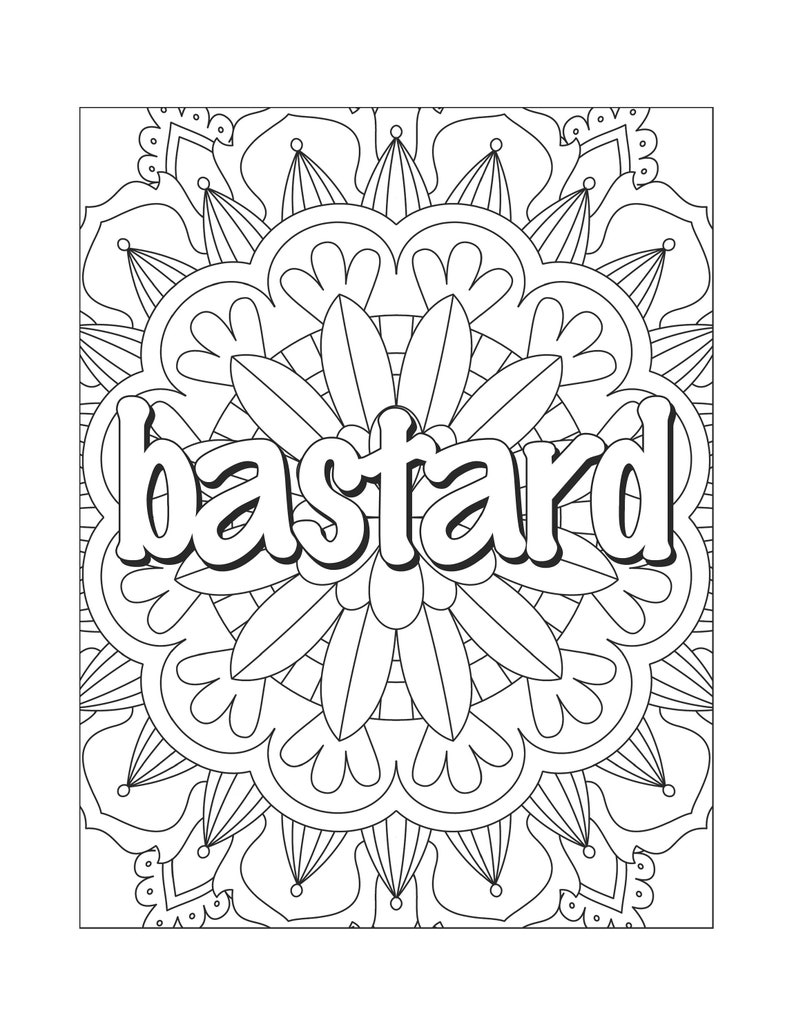 Mandala Swear Word Coloring Book for Adults Printable - Etsy