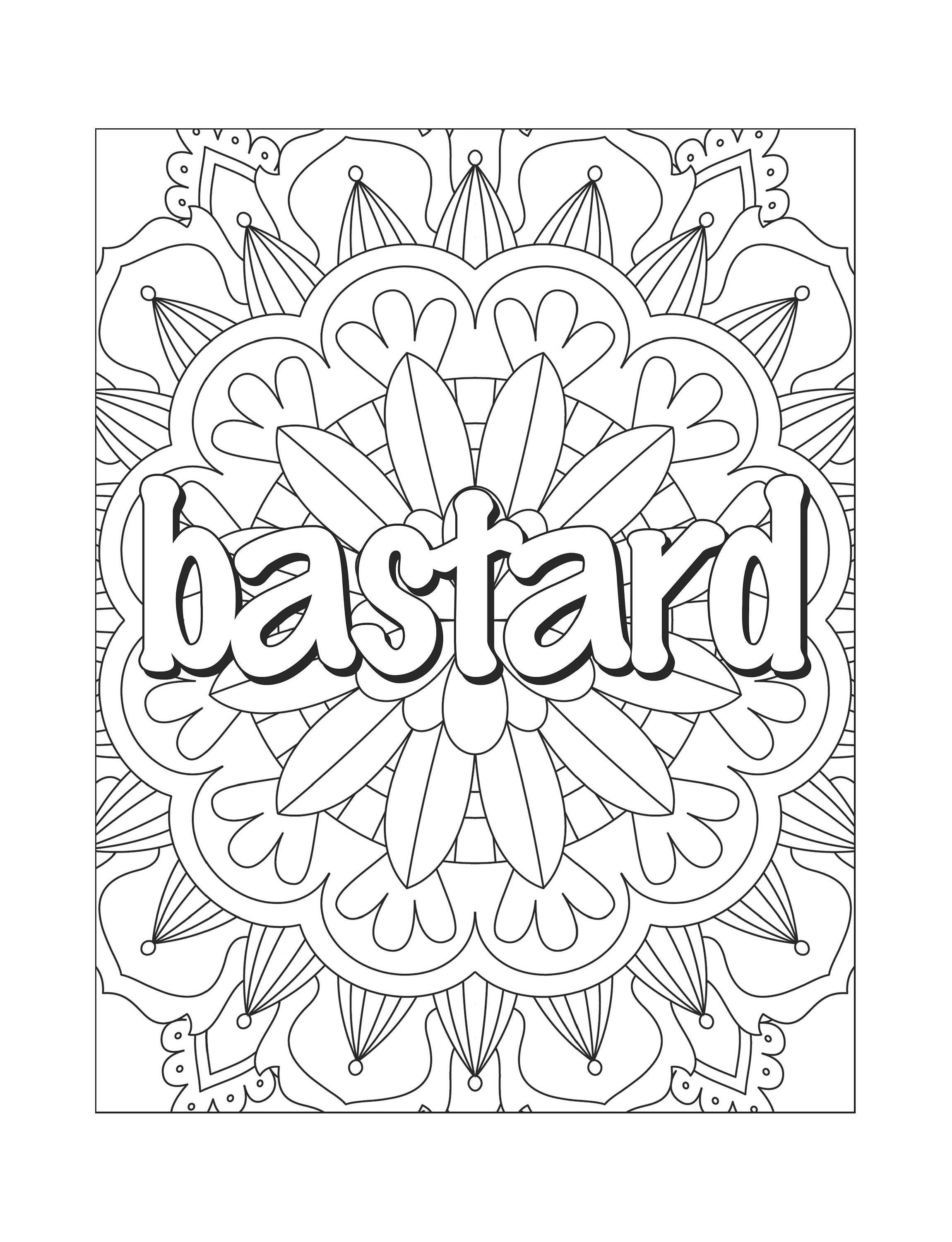 Mandala Swear Word Coloring Book for Adults Printable - Etsy