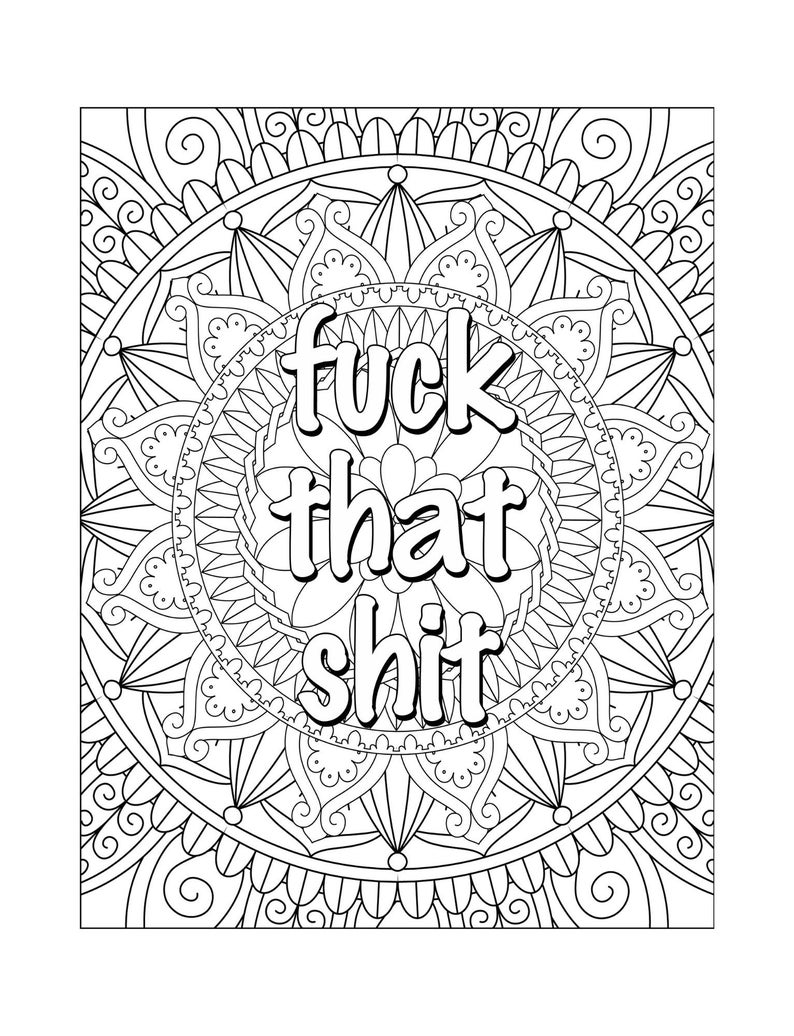 Mandala Swear Word Coloring Book for Adults Printable Coloring Pages ...