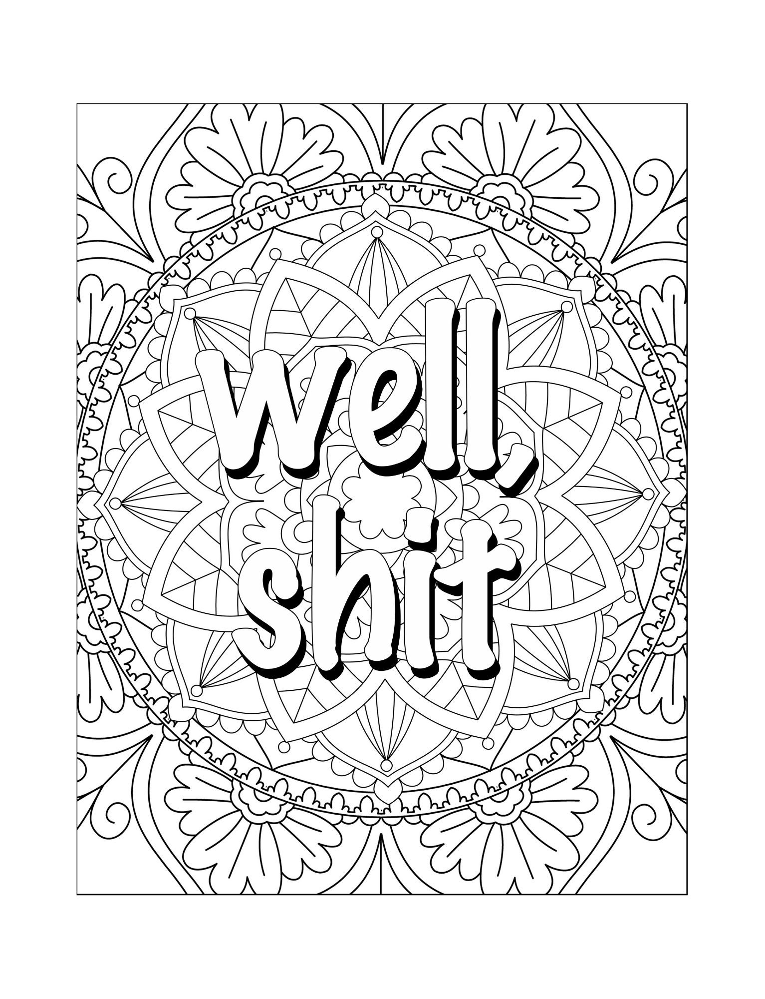 Mandala Swear Word Coloring Book for Adults Printable Coloring Pages ...