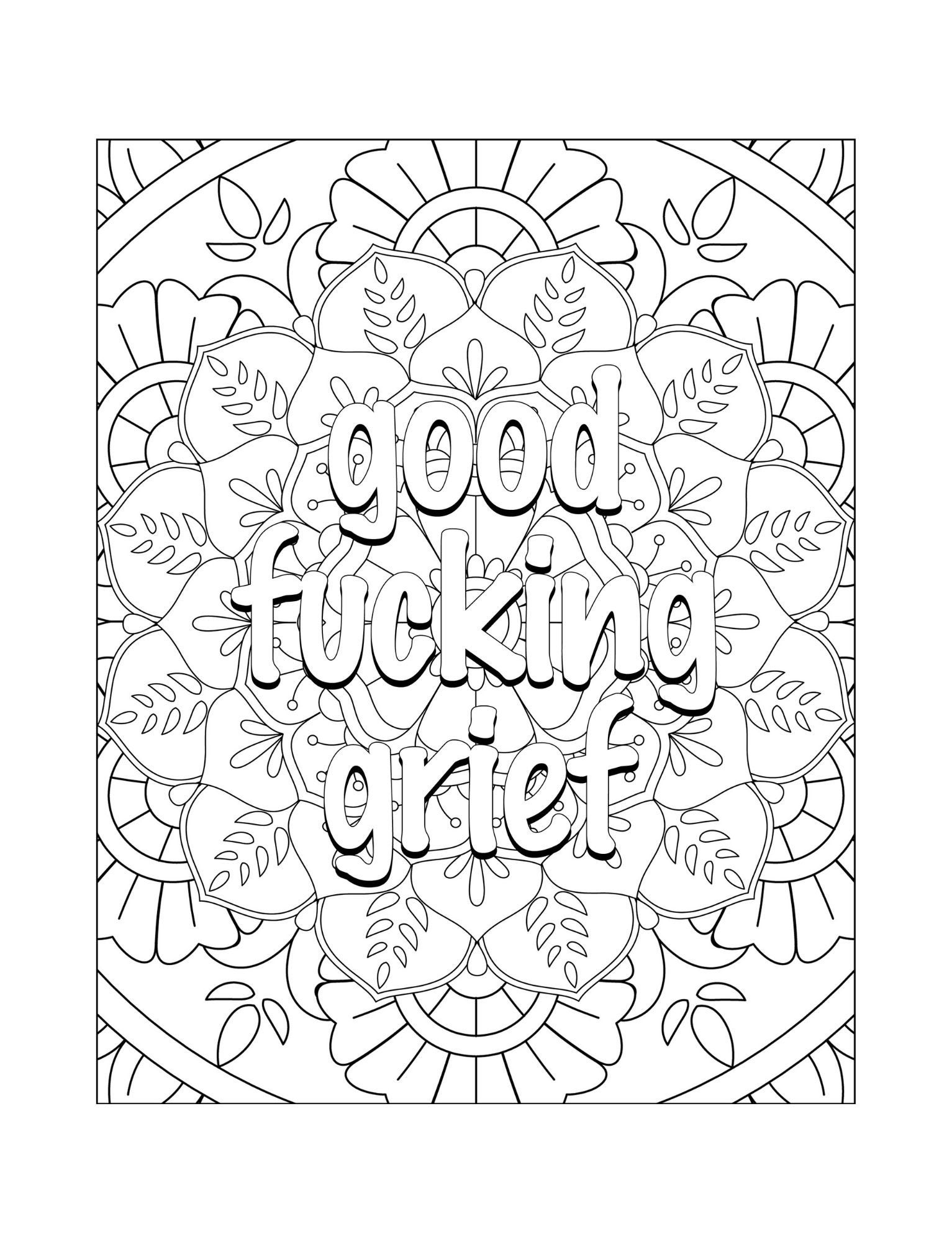 Mandala Swear Word Coloring Book for Adults Printable Coloring Pages ...