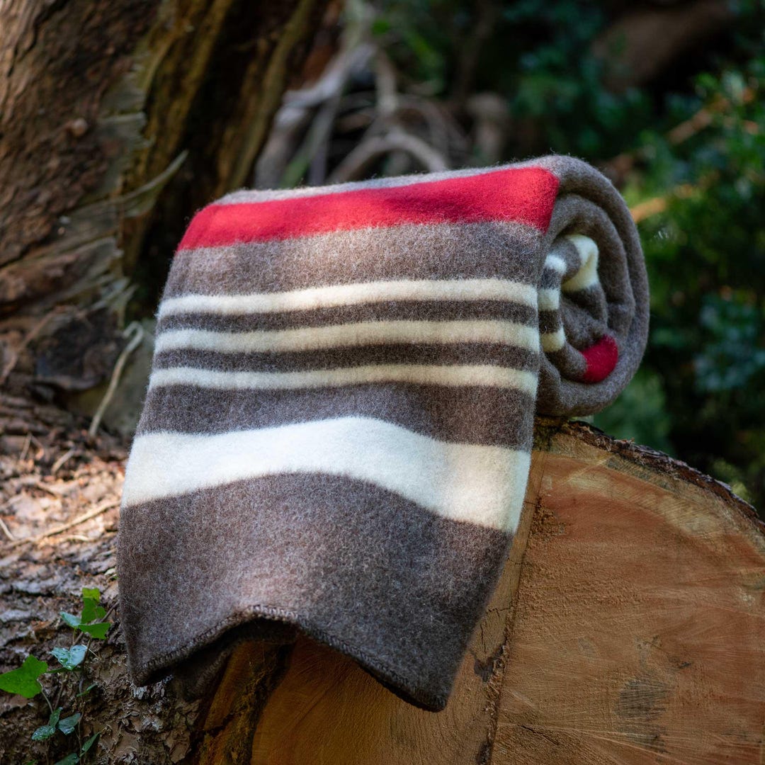 Thick Wool Blanket, Pure Sheep's Wool Bed Blanket in Natural Brown With ...