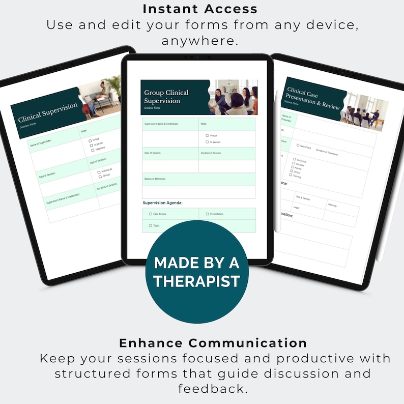 Clinical Supervision Forms Bundle: Google Docs Templates (digital ...