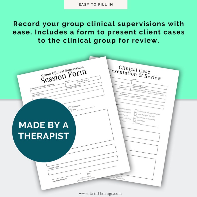 Clinical Supervision Forms: Therapist Case Review, Mental Health (PDF ...