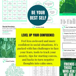 Social Anxiety Worksheets for Therapy | CBT Tools, Small Talk Scripts ...