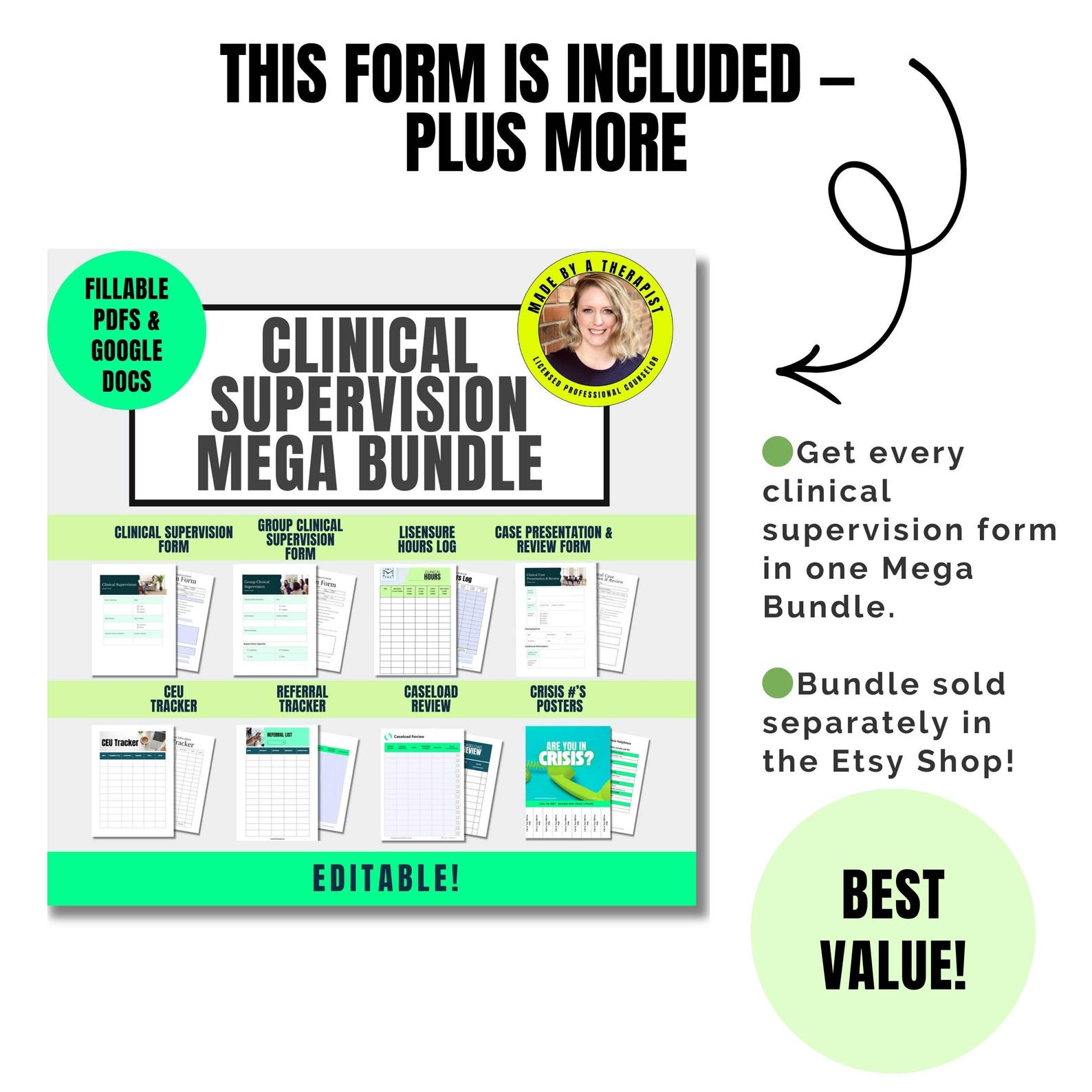 Group Clinical Supervision Template for Therapists | Case Review Forms ...
