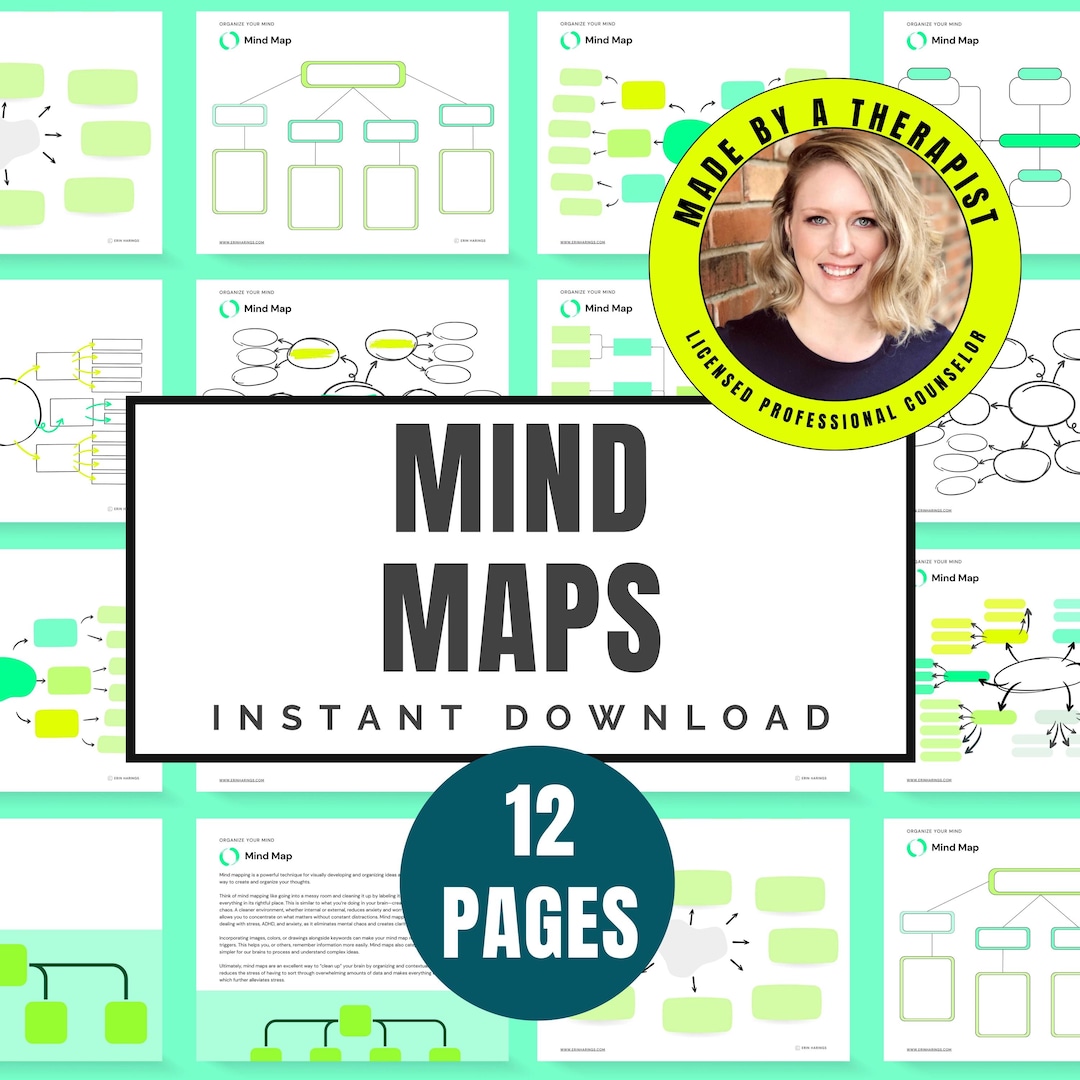 Mind Map Worksheet for Clarity, Focus and Organization | Printable ...