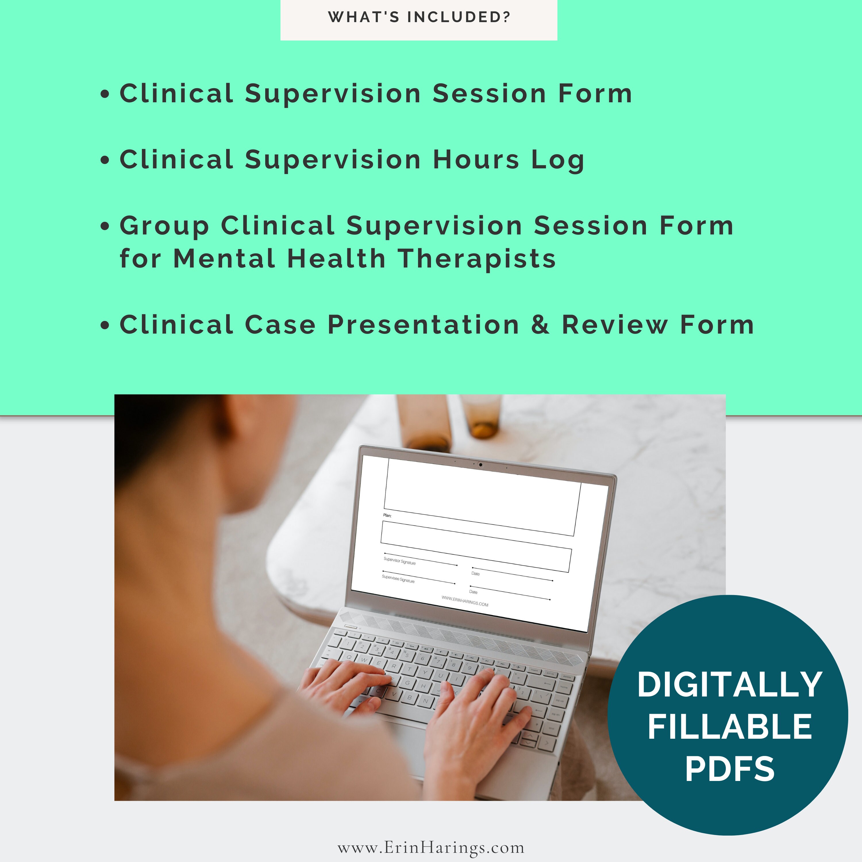 Clinical Supervision Template Bundle | Session Forms and Hours Log ...