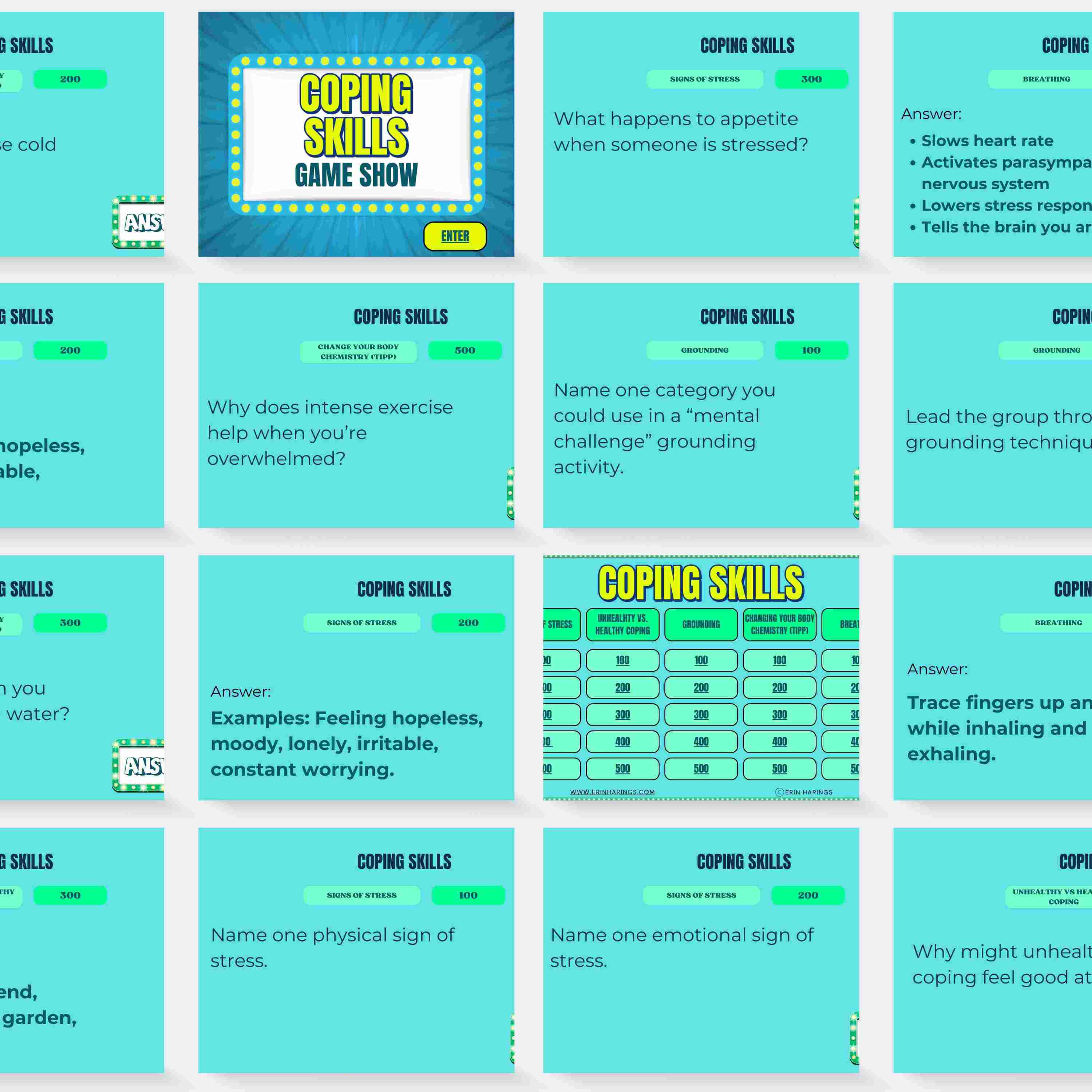Coping Skills Game Show | Interactive Coping Skills Activity for Teens ...