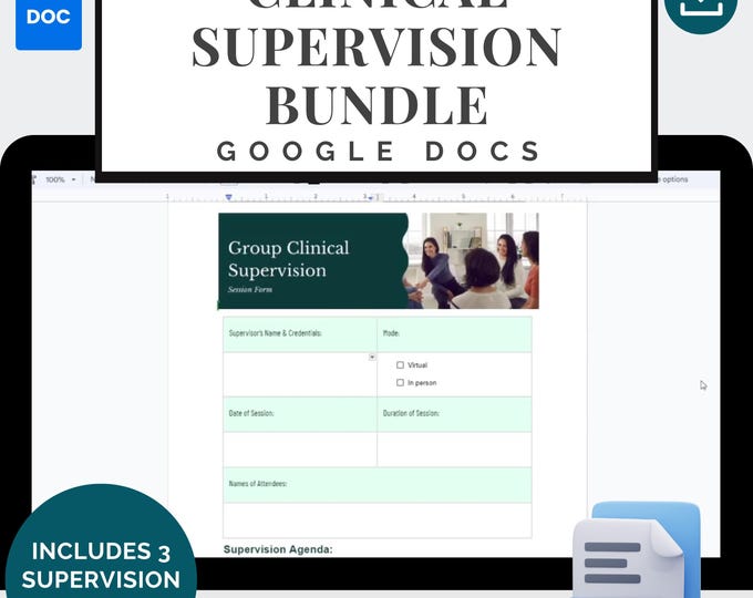 Clinical Supervision Forms Bundle for Therapists | Individual & Group ...