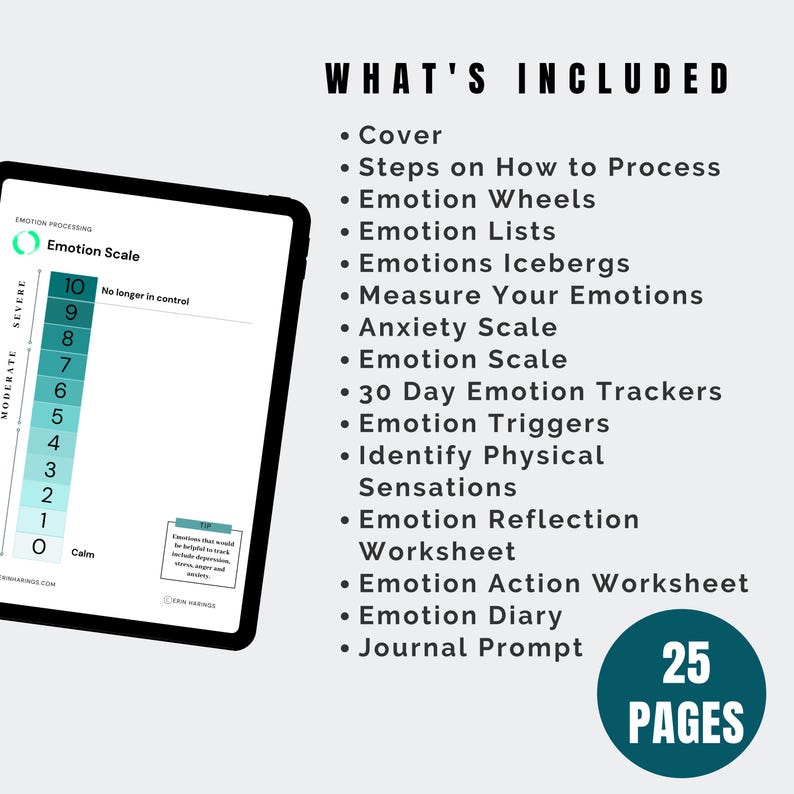 Emotion Processing Worksheets | Feelings List | Emotion Scale | Emotion ...