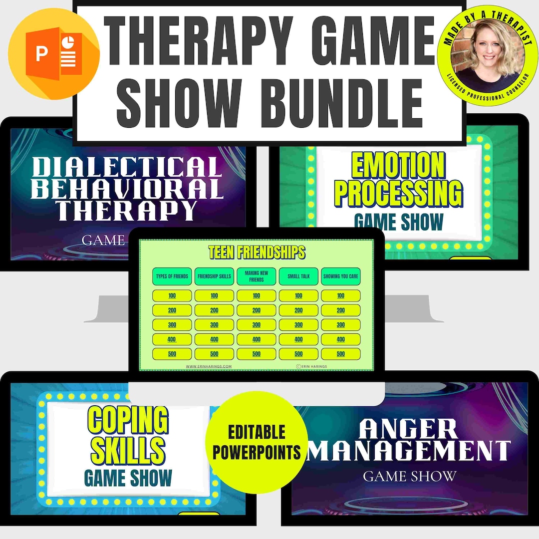 Therapy Game Show Bundle | Coping Skills, Anger, DBT, Emotion ...