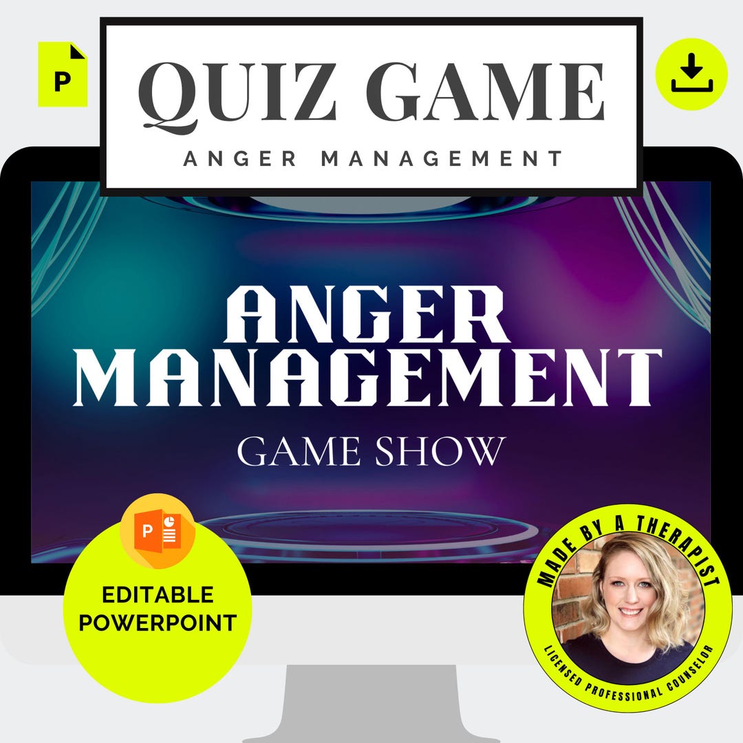 Anger Management Quiz Game | Group Therapy, Teen Game (editable ...