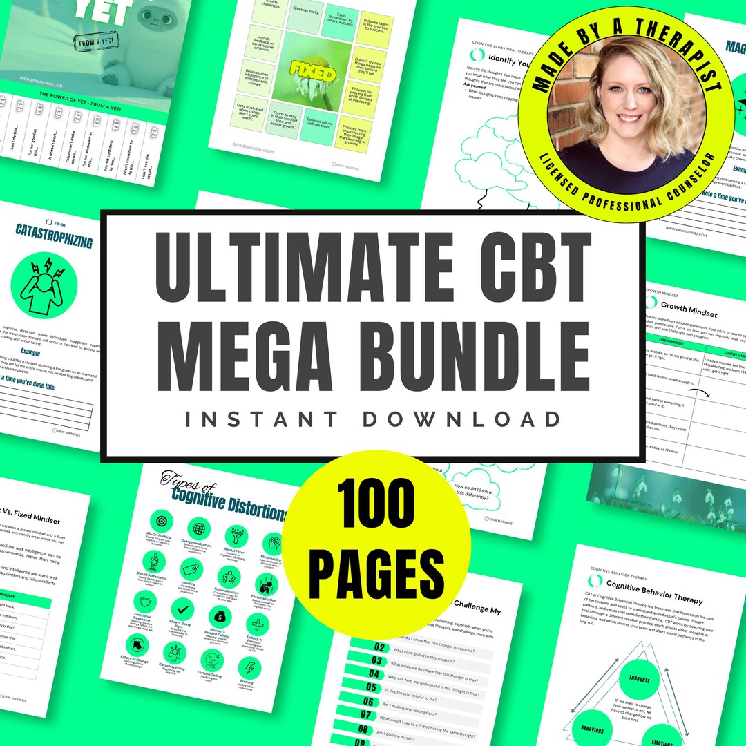 Ultimate CBT Worksheets Mega Bundle | Cognitive Behavioral Therapy ...
