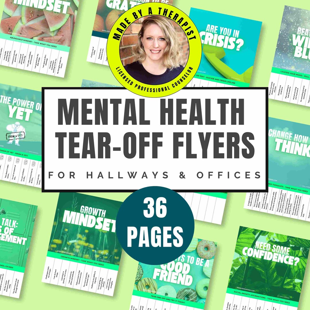 Mental Health Tear-off Flyers | Therapy & SEL Resources for Classroom ...
