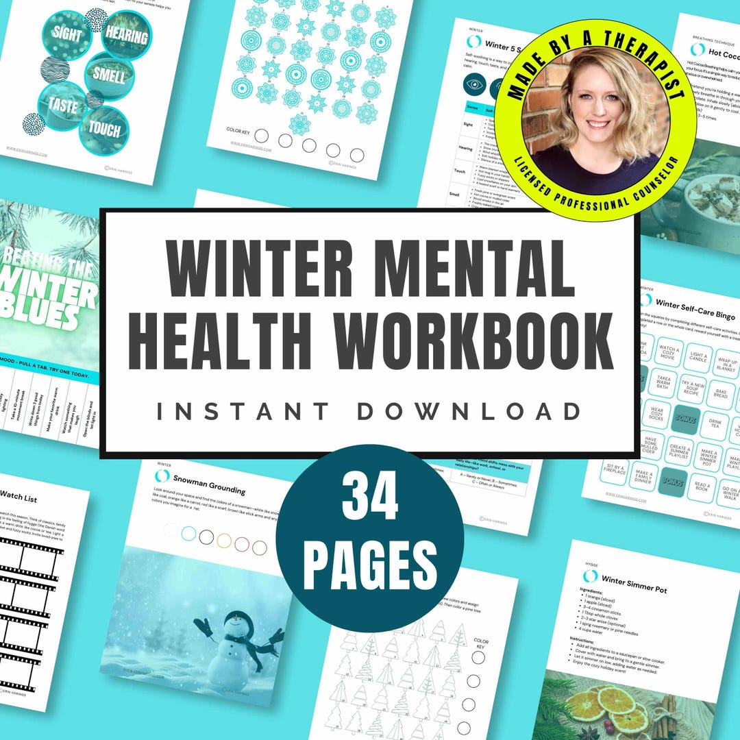 Winter Mental Health Therapy Workbook | Coping Skills, Self-care ...