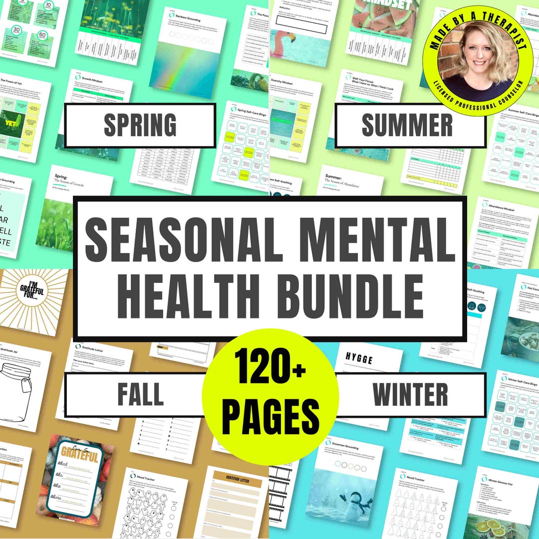 Seasonal Mental Health Worksheets Bundle | Coping Skills, Emotional ...