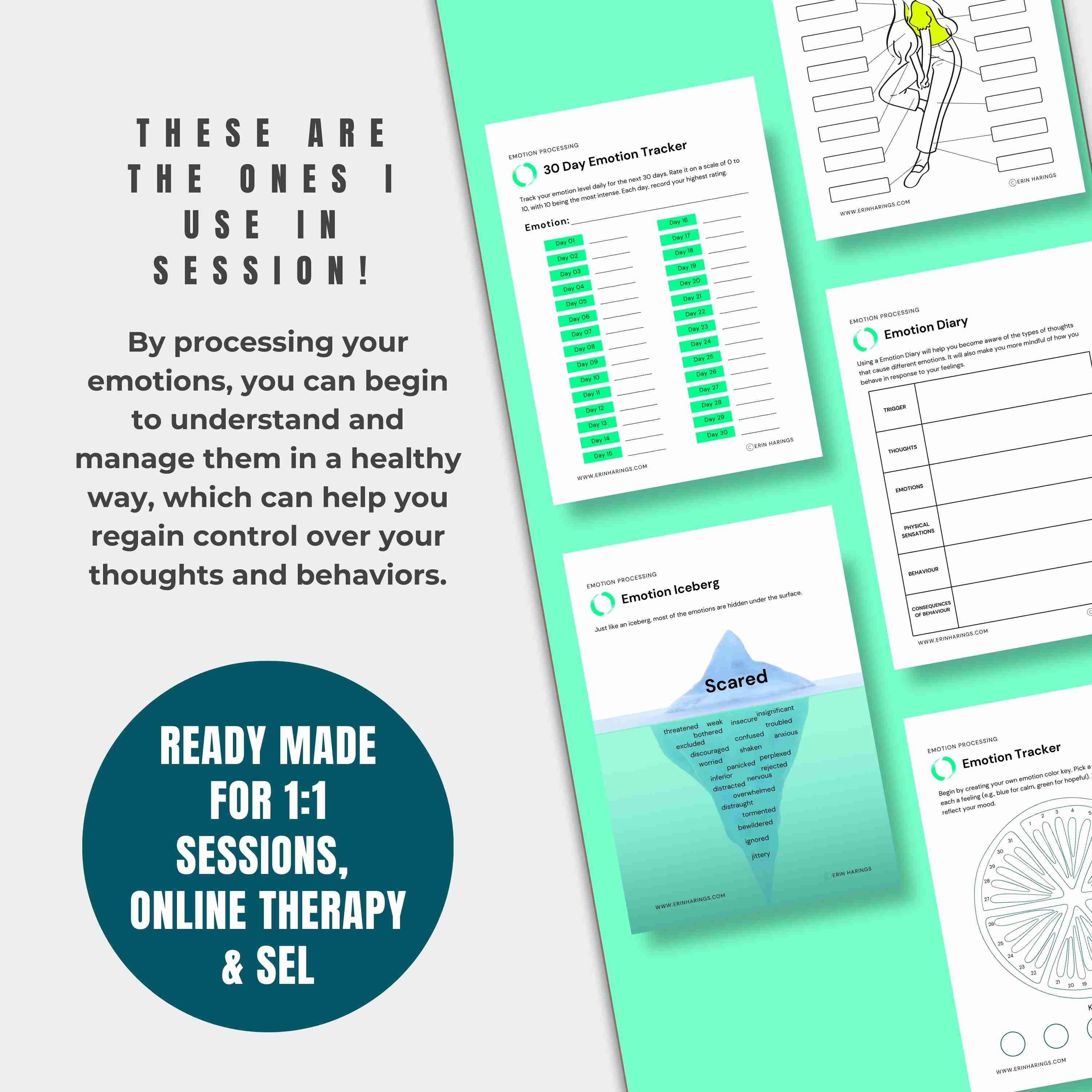 Emotion Processing Worksheets for Therapy | Emotion Regulation ...
