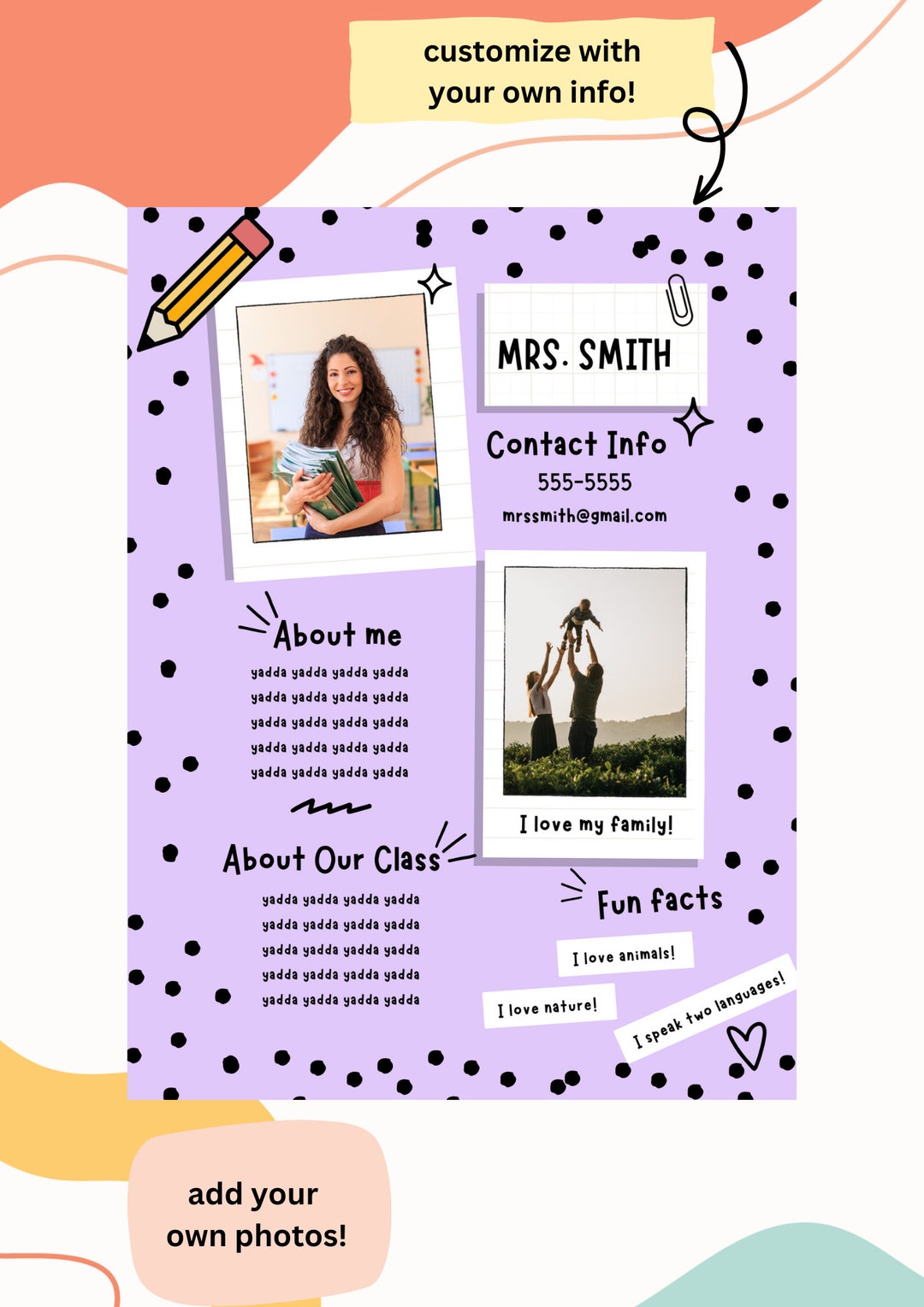 Meet the Teacher Editable Canva Template, Custom Template for Teachers ...