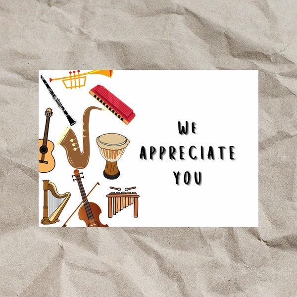 Music Teacher Cards - Etsy