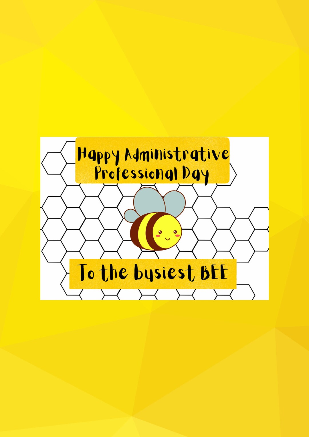Administrative Professionals Day Card, Busy Bee, Digital File, Download ...