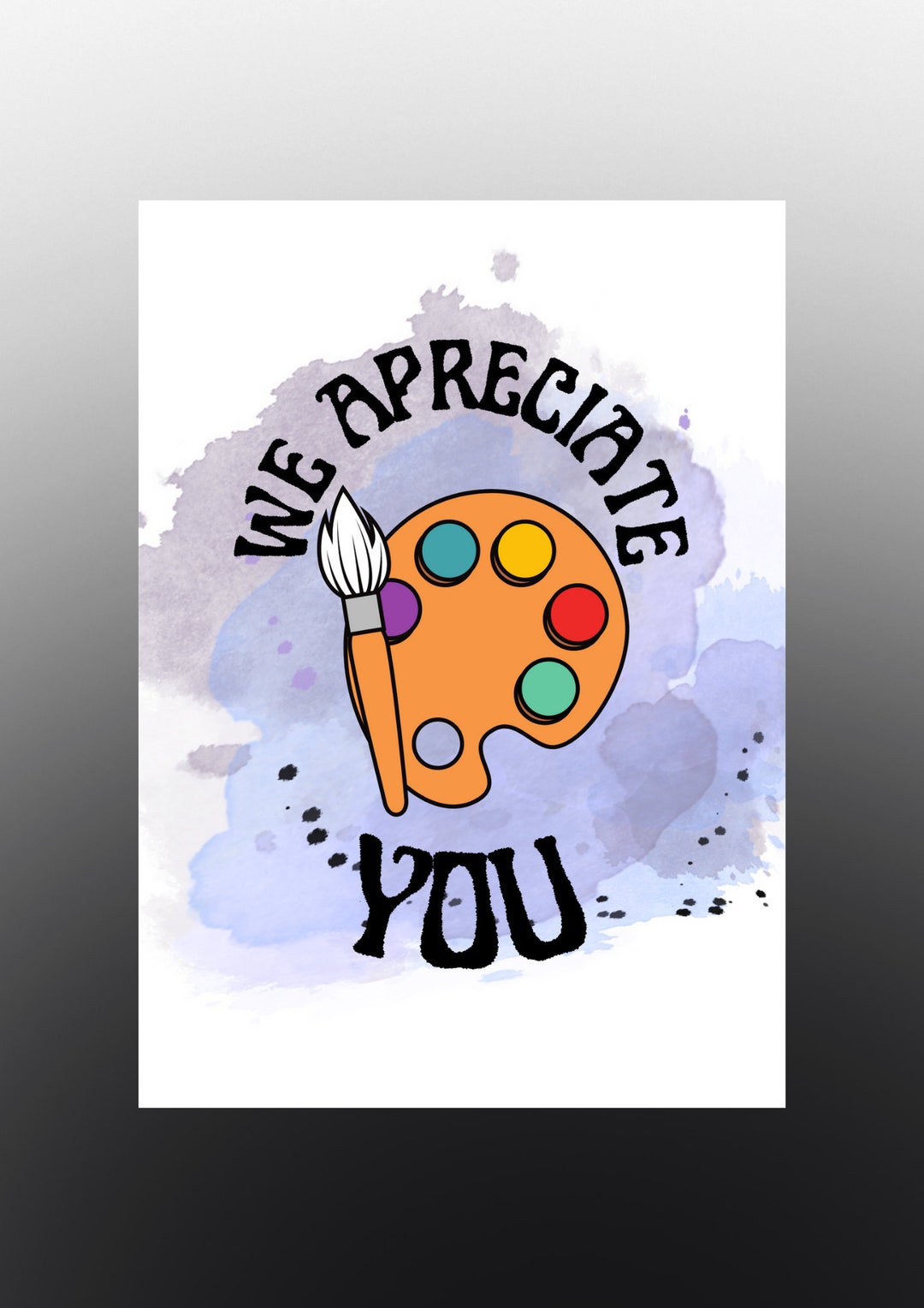 Teacher Appreciation Week, Art Teacher Card, Thank You Card, Digital ...