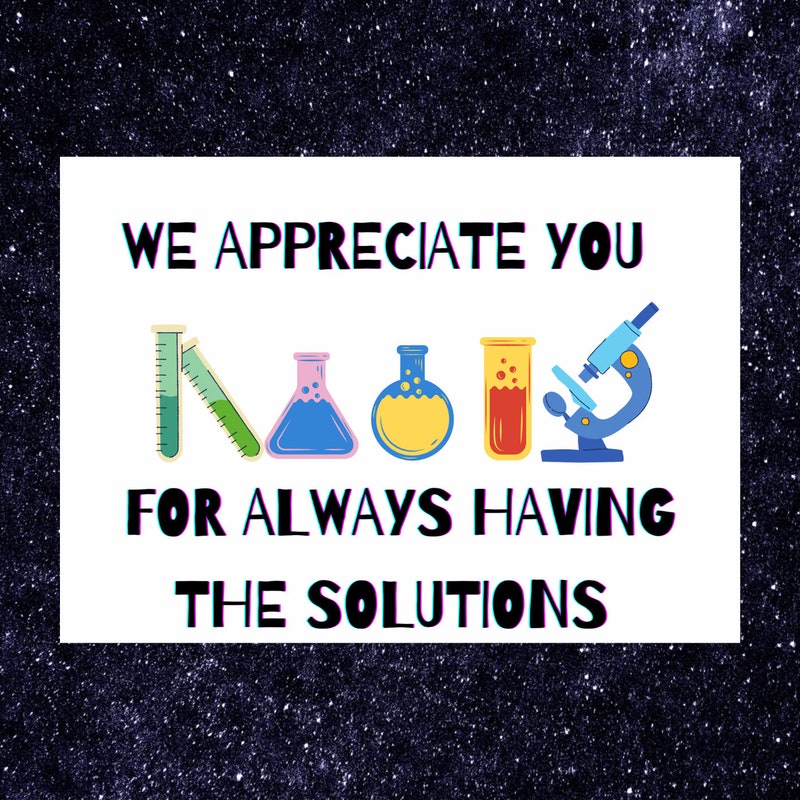 Thank You Chemistry Card - Etsy