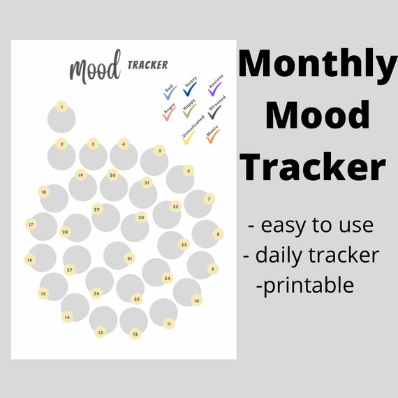 Mood Tracker Monthly Mood Tracker Digital Download | Etsy