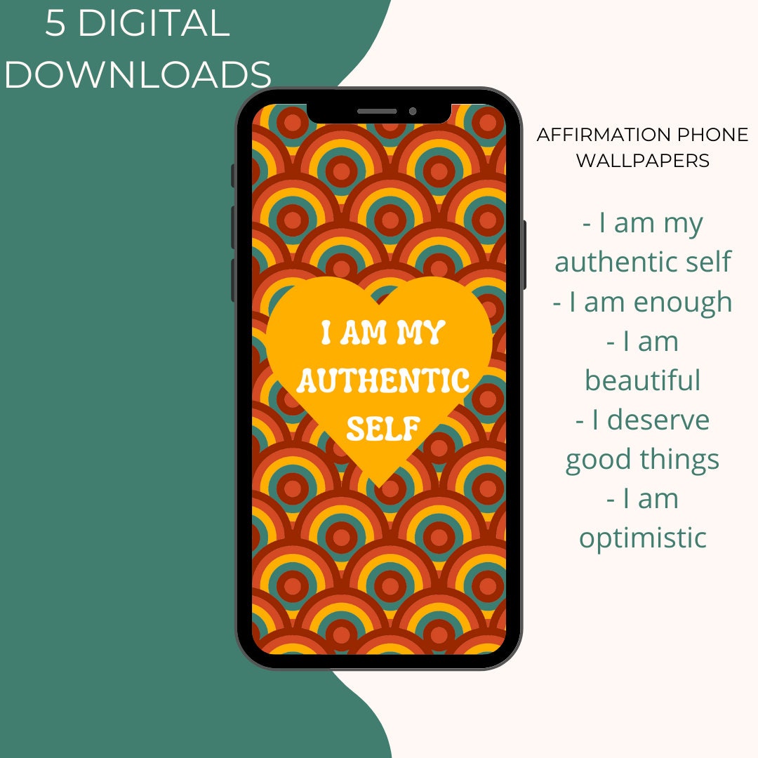 Affirmation Phone Wallpapers, 5 Wallpapers, Digital Download, Self-love ...