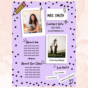Meet the Teacher Editable Canva Template, Custom Template for Teachers ...
