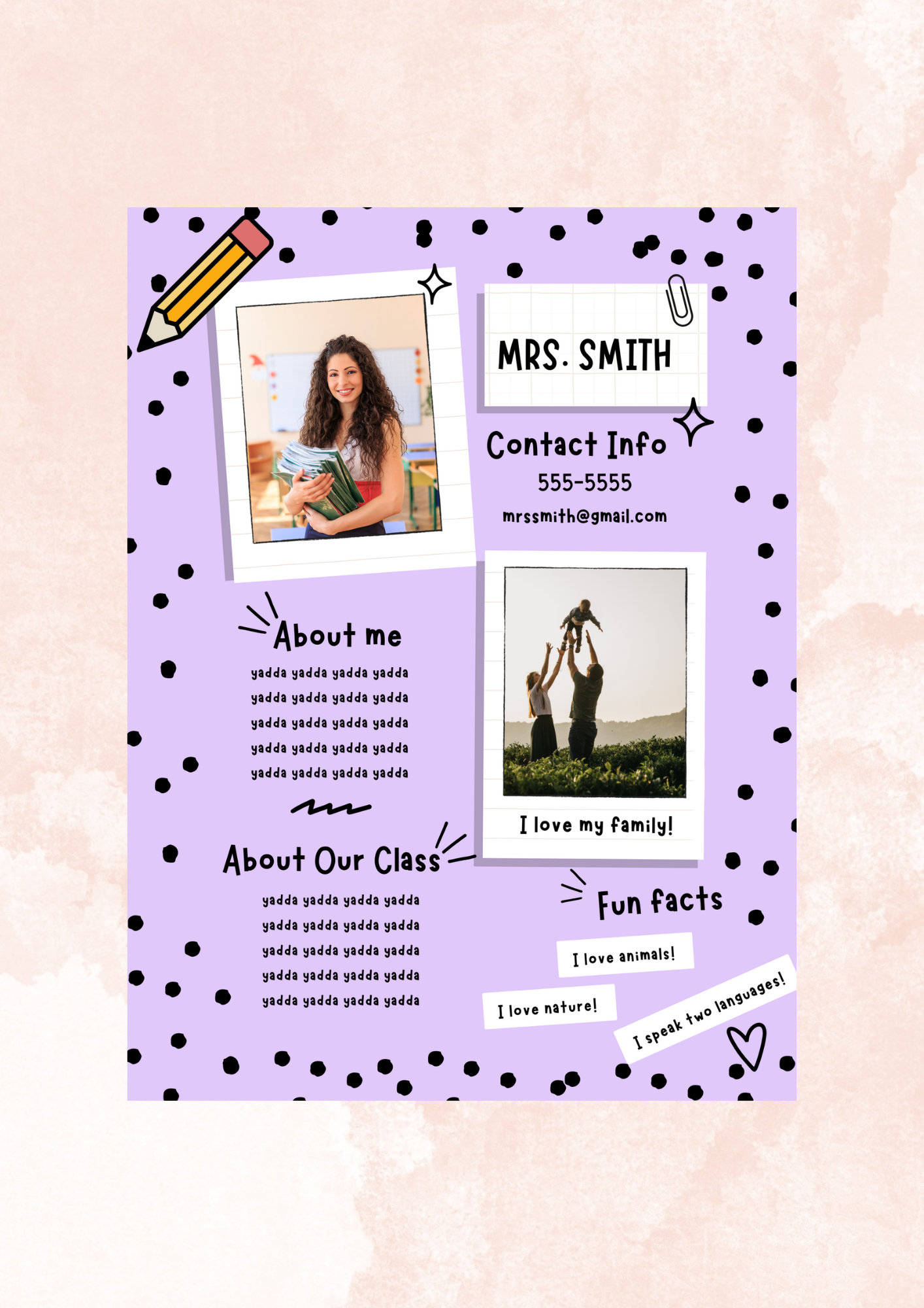 Meet the Teacher Editable Canva Template, Custom Template for Teachers ...