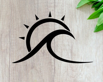 Sunshine and Wave Svg Sunset Svg Sunrise Svg Beach Svg Sun and Wave Svg ...