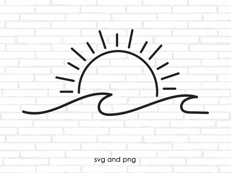 Wave Svg Sunset Svg Beach Svg Sun and Wave Svg Sunrise - Etsy Australia