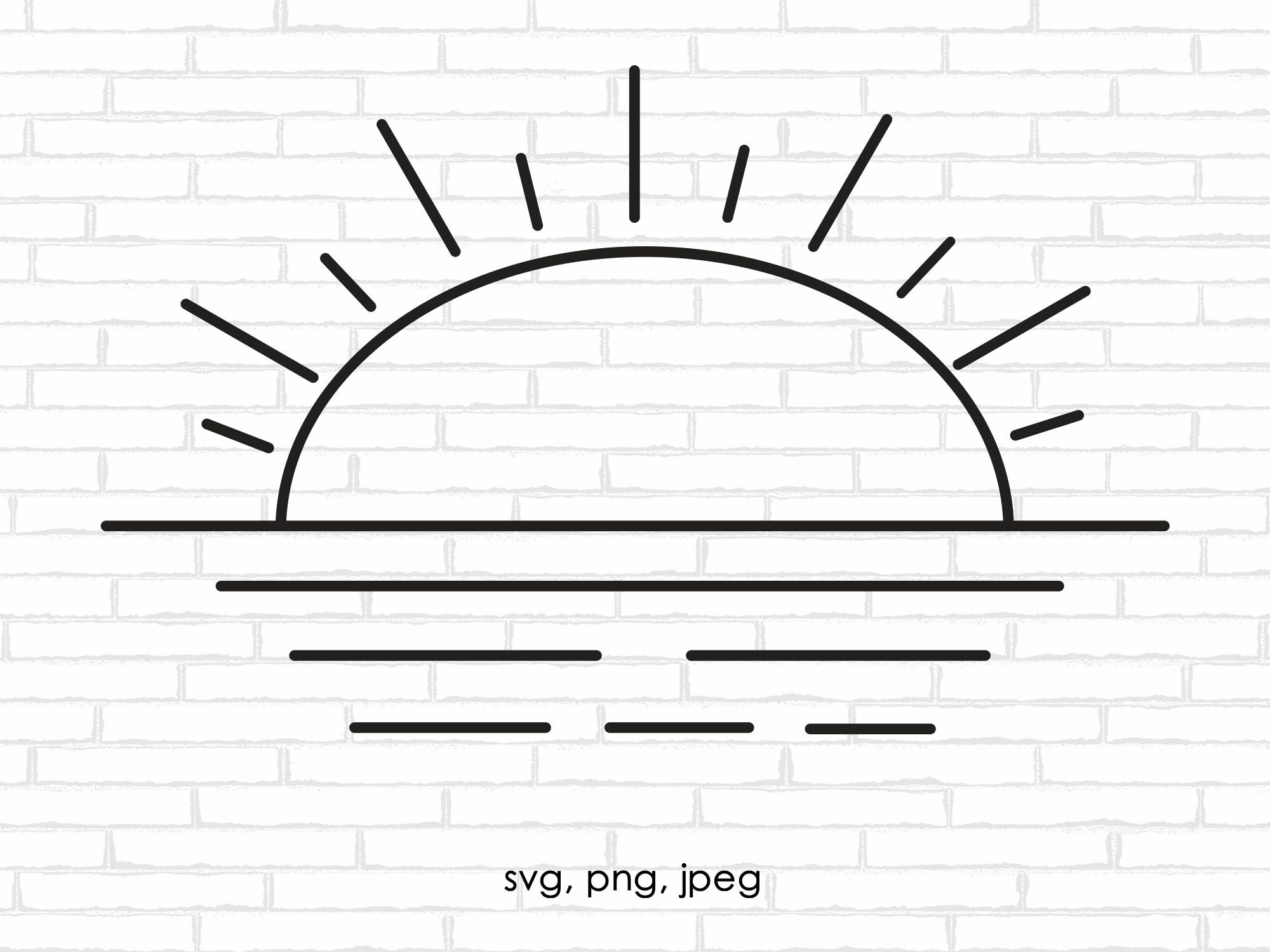 Sunset Svg Sun Svg Sunrise Svg Sun and Wave Svg Ocean - Etsy